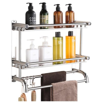Bathroom shelf bathroom toilet washstand wall towel rack to
