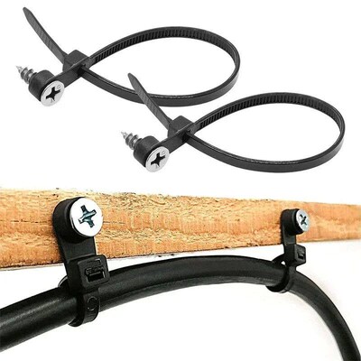 Mountable Cable Ties with Screw Hole Nylon Self Locking Loop