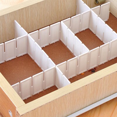6Pcs 43*5cm plastic Adjustable Drawer Clapboard Partition Di
