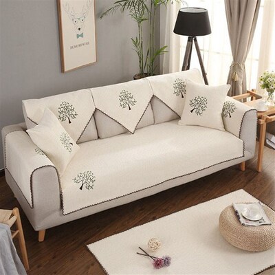 Living Room White Plush Sofa Cushion Sofa Cover Bed Corner S