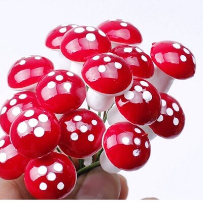 10/50/100pcs Mini Mushroom Miniatures Fairy Garden Moss Terr