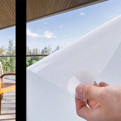 Window Film Frosted Glass Window Privacy Film No Glue Bathro