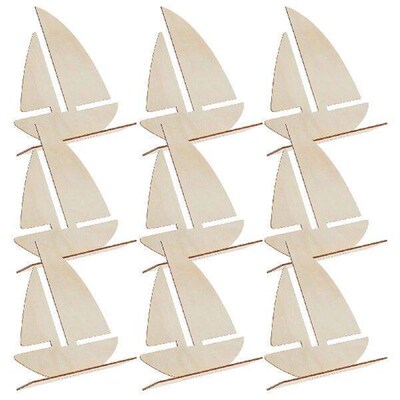 10 Pcs DIY White Embryo Sailboat Kindergarten Craft