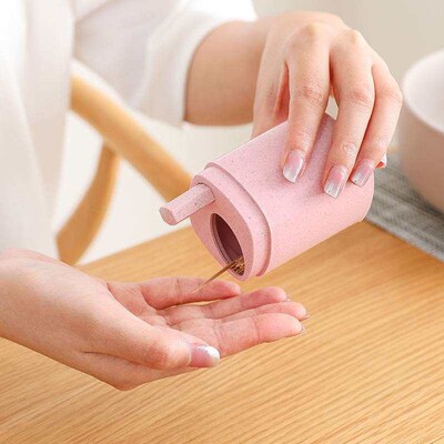 Kitchen toothpick Square wheat straw press automatic transpa