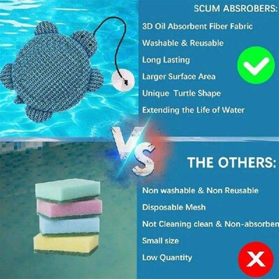 1Pcs Tub Scum Absorber Turtle Shape Tub Oil Absorbing Tool