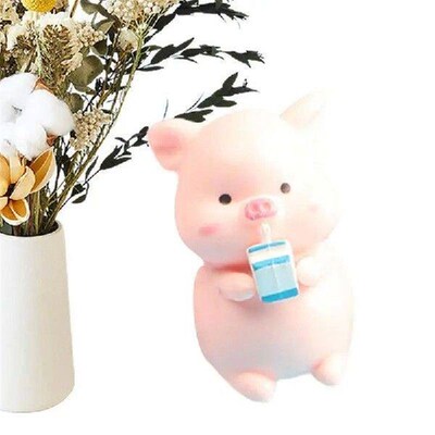 Miniature Resin Pig Cake Toppers Water Resistant
