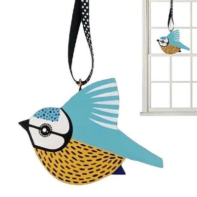 Robin Wood Carving Ornaments Small Fat Bird Handmade