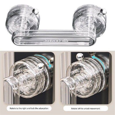 Suction Cup Shower Door Handle Strong Hold  Removable Clear