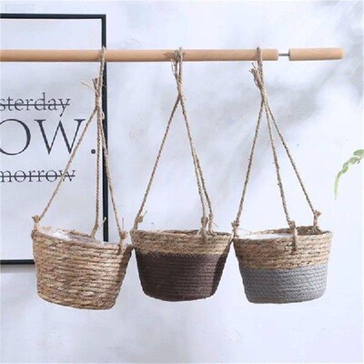 Garden Hanging Planter Macrame Plant Storage Basket Jute