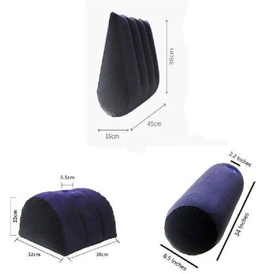 PVC Fing Silicone Pillow Blue+Black Triangle Cylinder