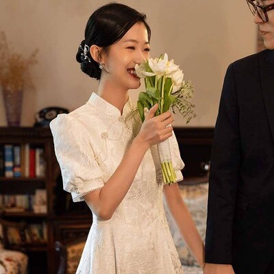 Young Toast Cheongsam Winter New Bride Engagement License We