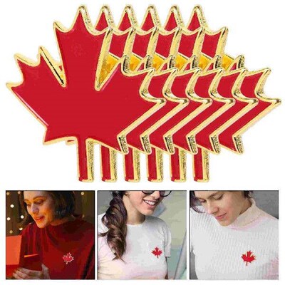 10 Pcs Lapel Pins Brooch Maple Leaf Breastpin Halloween