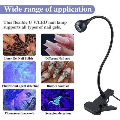Nail Lamp LED Nail Manicure Dryer Curing Light WitXh Clamp