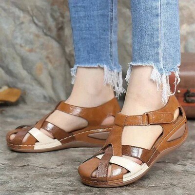 Fashion Women Sandals Waterproo Sli on Round Female