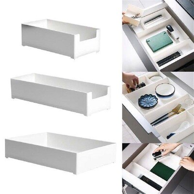 White Cupboard Basket Wardrobe Storage Box Cutlery Insert