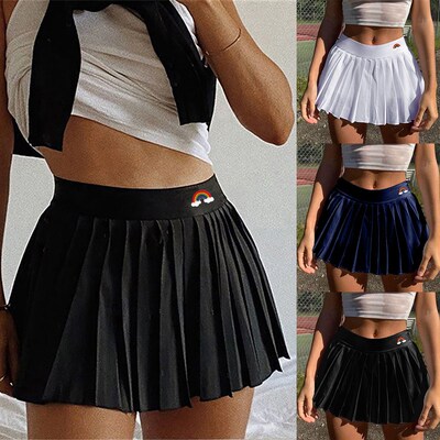 Gothic Pleated Skirt Short Woman Elastic Waist Mini Skirts