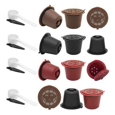 3pcs Refillable Reusable Coffee Capsule Filters for Nespress