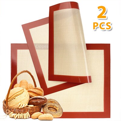 2PCS Silicone Baking Mats for Oven Reusable Non Stick & Hea