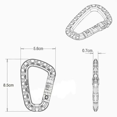 4Pcs Tactical Carabiner Set Plastic Steel Quick Hook Webbing