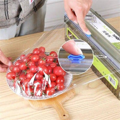 Plastic Wrap Dispenser Fixing Foil Cling Film Cutter Food