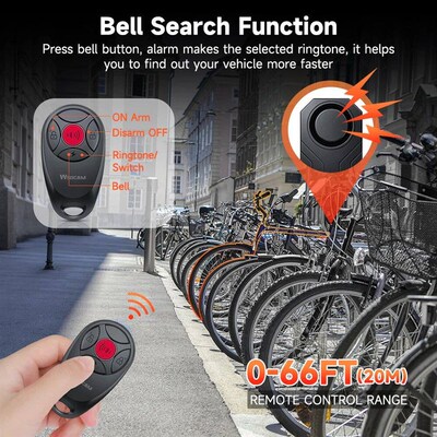 Wsdcam Anti-Theft Vibration Bicycle Alarm 113 dB Waterproof