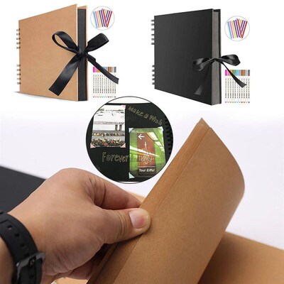 ZK20 80 Black Pages Memory Books DIY Craft Photo Albums Scra