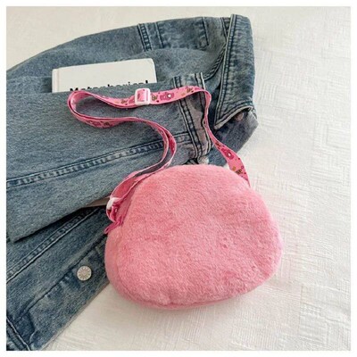 Cartoon Rainbow Love Bear Pluh Toy Crobody Bag Love Bear Gif