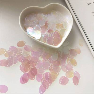 新品New Oval Transparent Fantasy i Color Sequins DIY Handmad