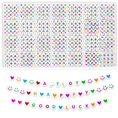 2400pcs Acrylic Pony Kandi Beads Kit Large Hole Hair Beads f