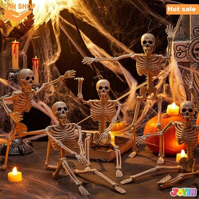 5PCS Posable Halloween Skeleton Decorations,Graveyard Props