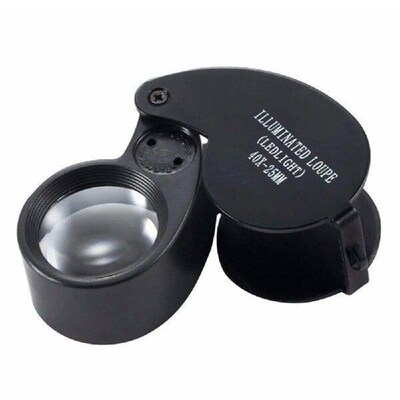 40X Mini Loupe Illuminated Magnifier Glass Eye Jewelers LED