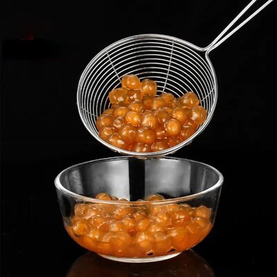 Stainless Steel Colander Sieve,Wire Skimmer Spoon With Handl