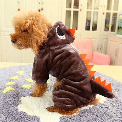 Soft Warm Dog Clothes Winter Dog Dinosaur Makeover for Dogs