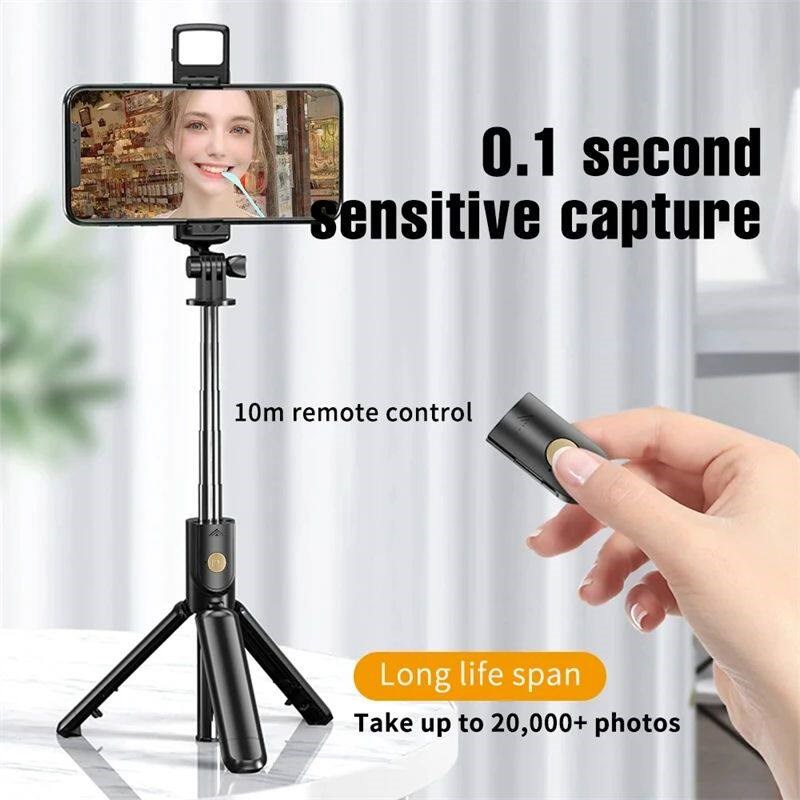 Expandable 3-in-1 Selfie Tripod With Detachable BT Wireless