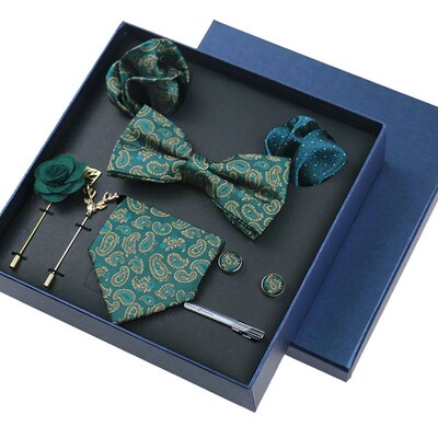 Mens Tie 8cm Necktie Set Formal Luxury Wedding Cravat Silk