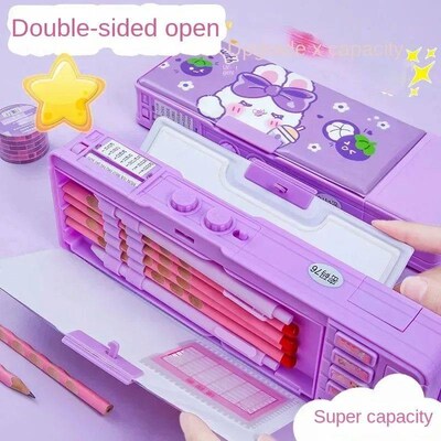 Girls Password Lock High-tech Pencil Case Multifunctional St