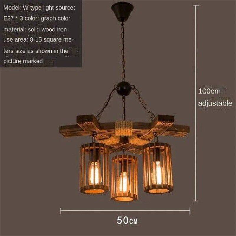 Industrial Retro Hemp Rope Chandelier Bar Restaurant Barber