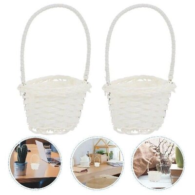 6 Pcs Rattan Vegetable Basket Woven Baskets Picnic Bamboo