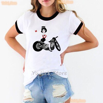 Women Who Love Ride Motorcycle Print Tshirt Girls Cool