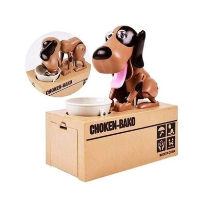 Choken Puppy Hungry Eating Dog Coin Piggy Bank Money Saving