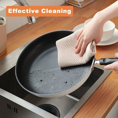 Cotton Towel Soft Absorbent Dishcloth Kitchen Dish Rags Hone