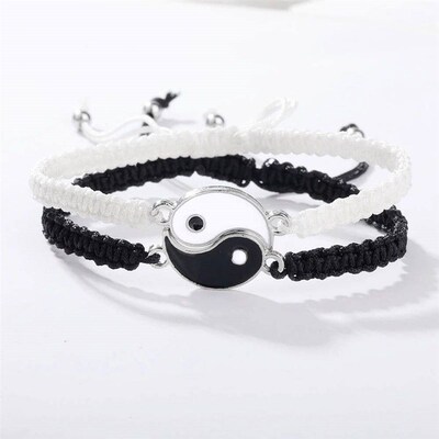 1 Set of 2 Simple Tai Chi Bagua Black and White Yin and Yang
