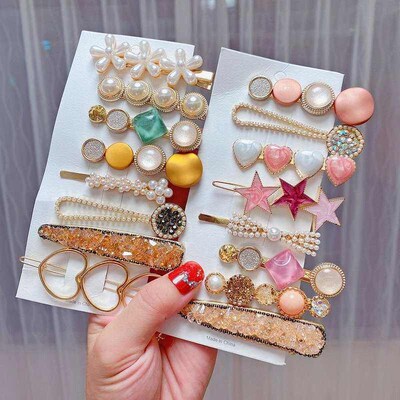 1 Set Acrylic Hair Clips For Women Fashion Hairgrips Geometr