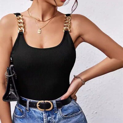 Sexy UNeck Sleeveless Strappy TShirt Backless Design Sleevel