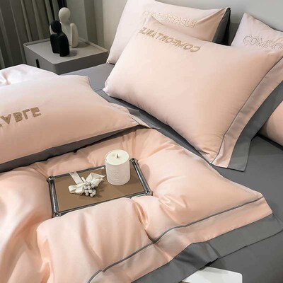 New Cotton Cotton Four-piece Embroidered Bed Quilt Cover Pil