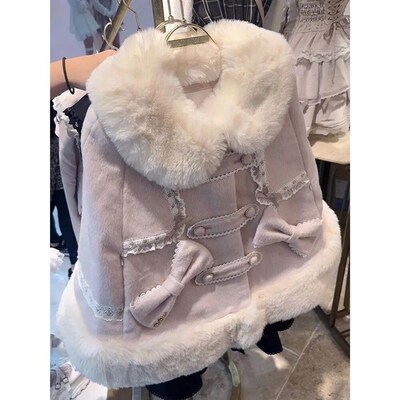 2025 Winter Japanese Sweet Elegant Woolen Coat Women Soft Lo