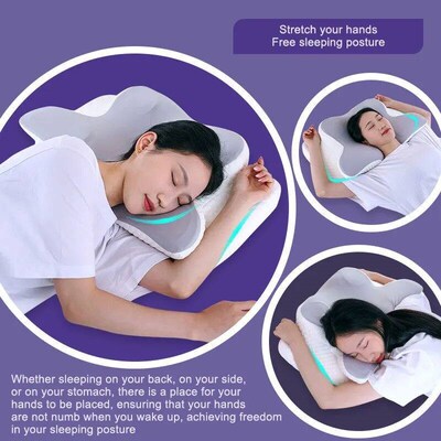 1pc Memory Foam Pillow Butterfly Shaped Relaxing Cervical Sl
