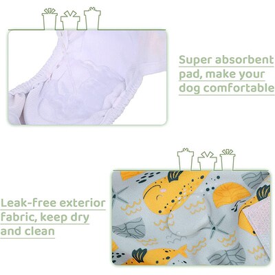 Dog Diapers Female Washable Doggy Diapers Reusable Dog Perio