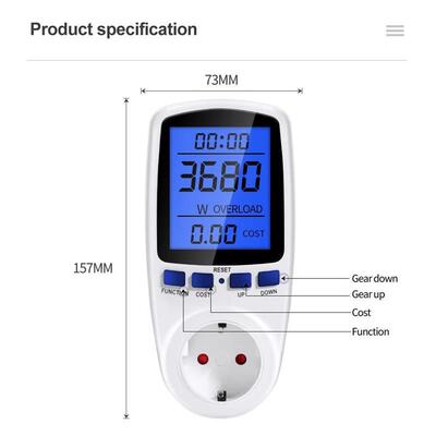 Digital LCD Wattmeter 220V 110V AC Power Meter Backlight Ele