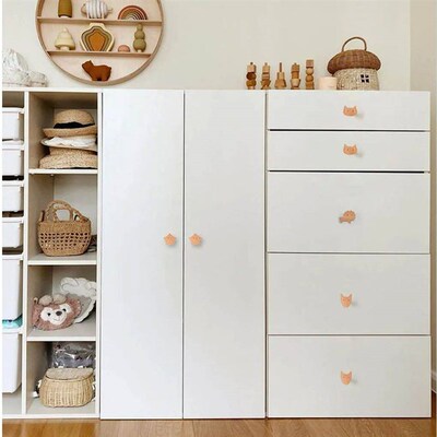 6PCS Cloud/Star Shape Furniture Handles Moon Drawer Wooden K
